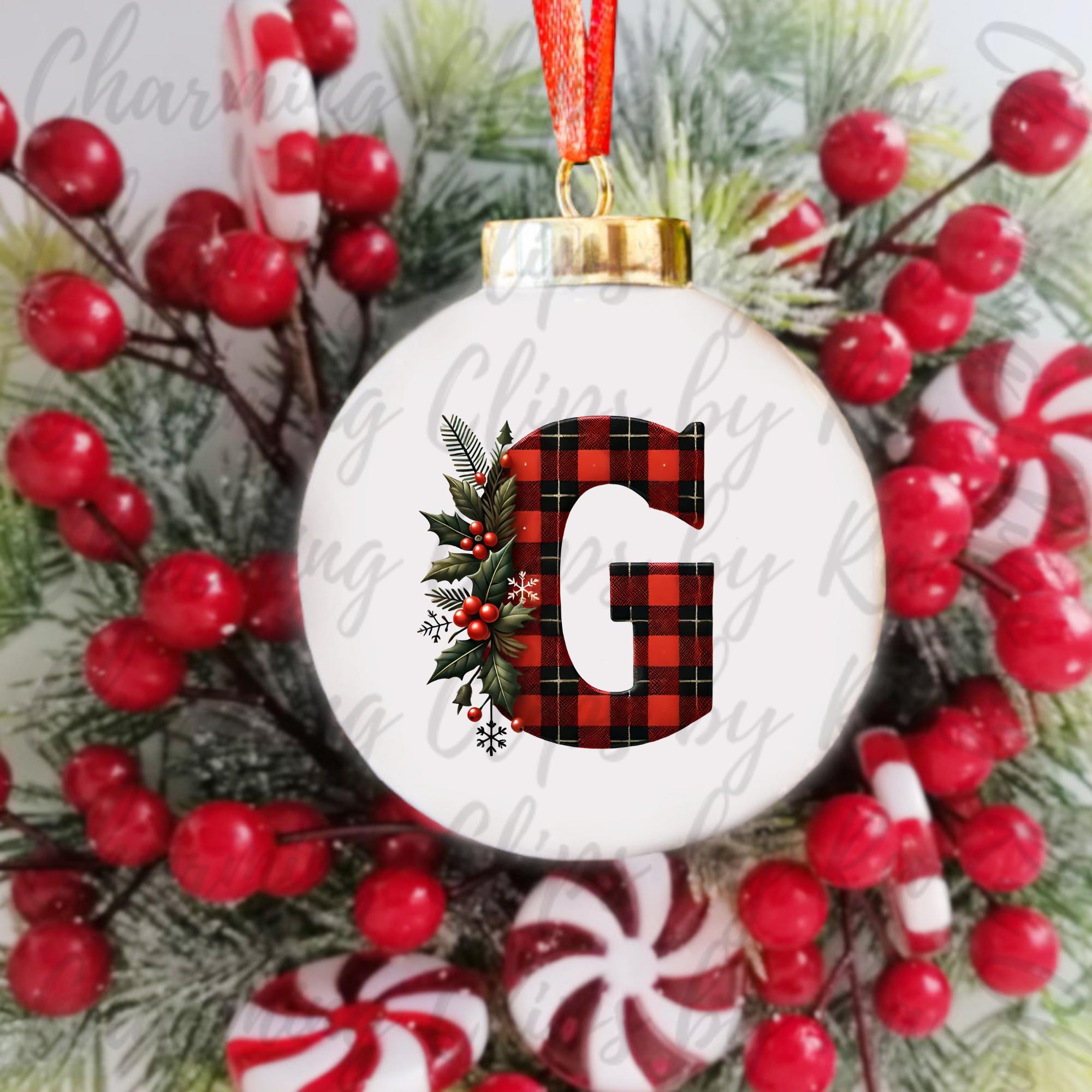 Christmas Alphabet PNG Bundle, Red Plaid Buffalo PNG, Christmas Letters ...