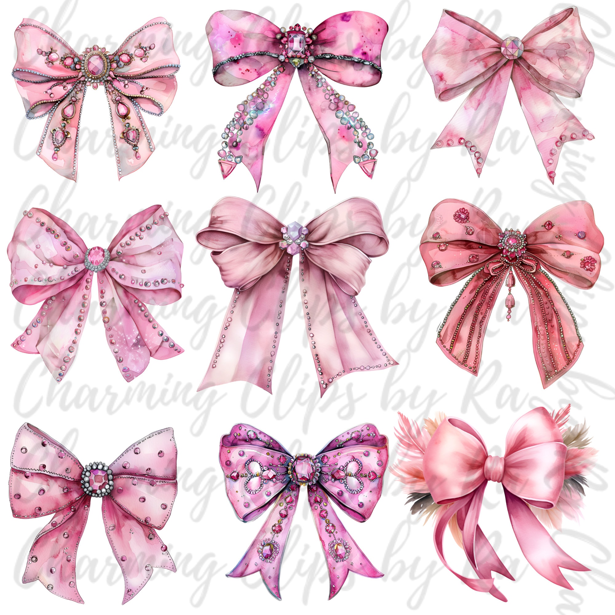 Coquette Bows Coquette Clipart Coquette Room Decor Aesthetic Pink Bows ...