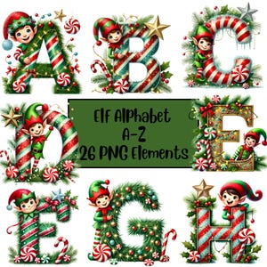 Christmas Alphabet PNG Bundle, Elf Letters PNG, Christmas Letters PNG ...
