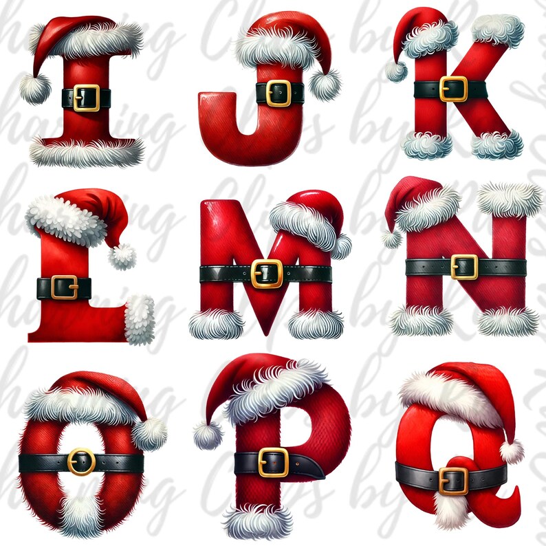 Christmas Alphabet PNG, Santa Letters Clipart, Santa Alphabet ...