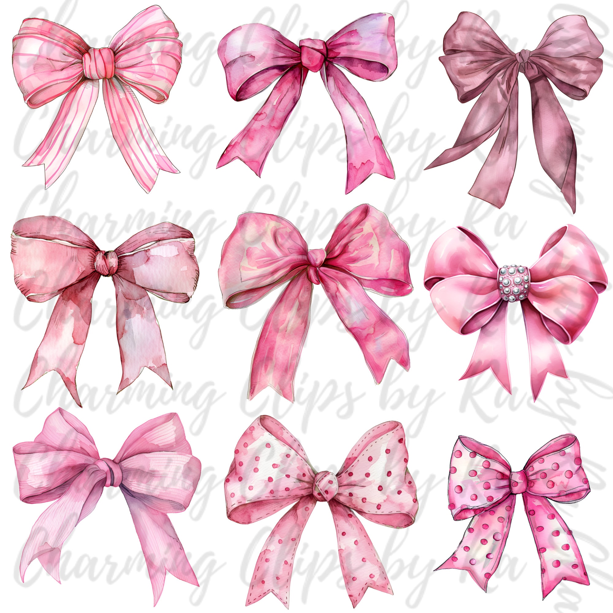 Coquette Bows Coquette Clipart Coquette Room Decor Aesthetic Pink Bows ...
