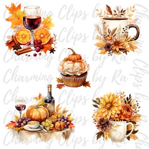 Fall Vibe Clipart, Autumn Clipart, Fall Floral, Fall Wreath, Autumn ...