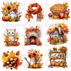 Autumn Days Clipart, Fall Elements, Fall Vibe Clipart, Cozy Fall Png ...