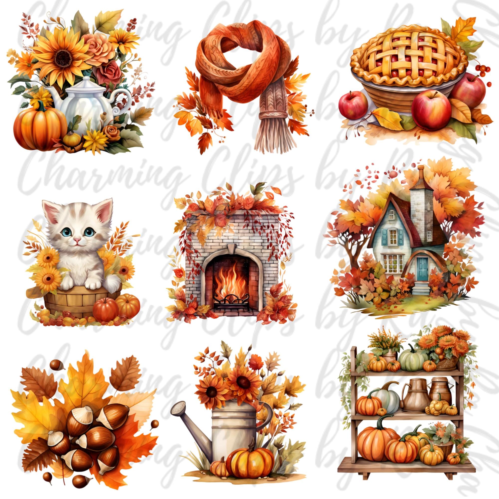Autumn Days Clipart, Fall Elements, Fall Vibe Clipart, Cozy Fall Png ...