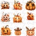 Cute Pumpkin Faces Clipart, Decorative Pumpkin Clipart, Pumpkin Clipart ...