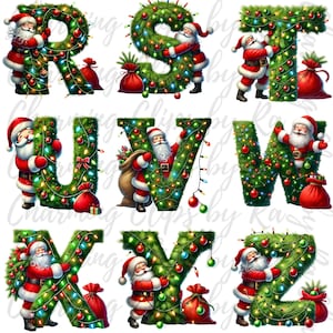 Christmas Alphabet PNG, Santa Letters Clipart, Santa Alphabet ...