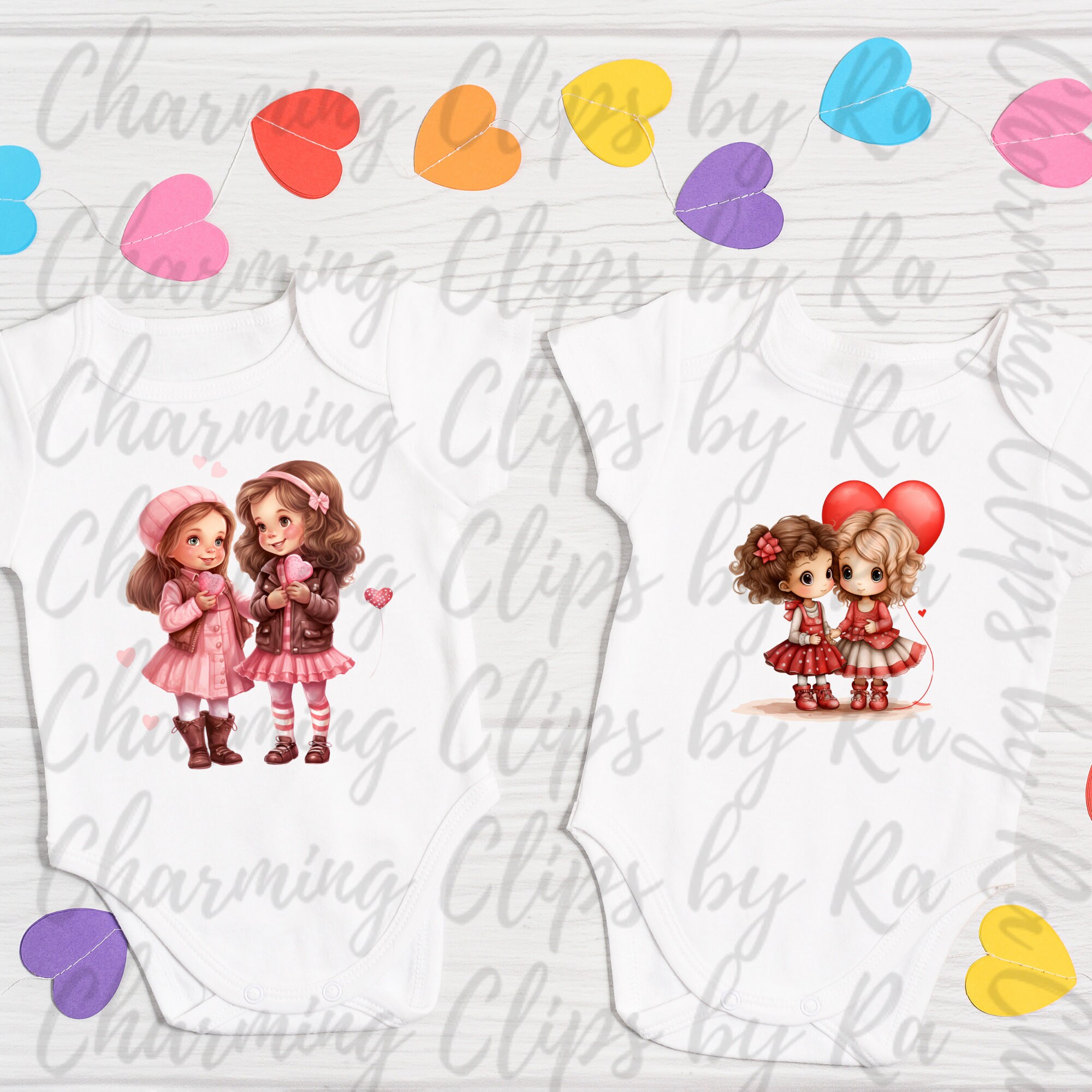 Best Friends Clipart, Valentines PNG Bundle, Romantic Clipart, Cute ...