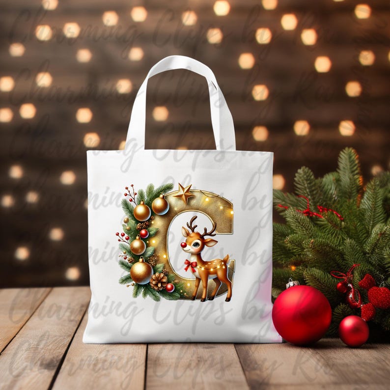 Christmas Alphabet PNG, Reindeer Clipart, Reindeer Alphabet, Christmas ...