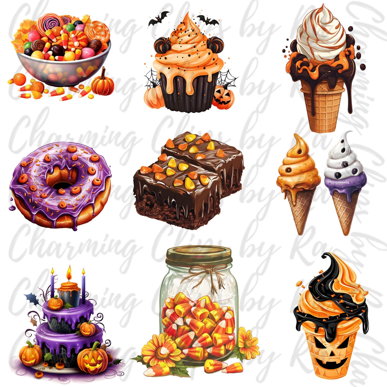 Halloween Sweets Clipart, Candy Clipart, Halloween Treats, Candyland ...
