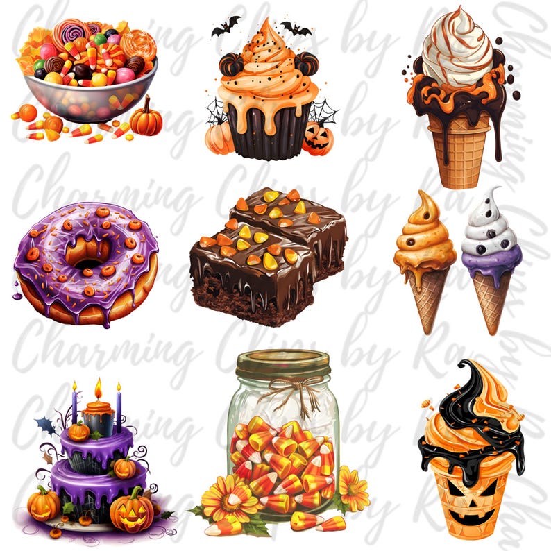Halloween Sweets Clipart, Candy Clipart, Halloween Treats, Candyland ...