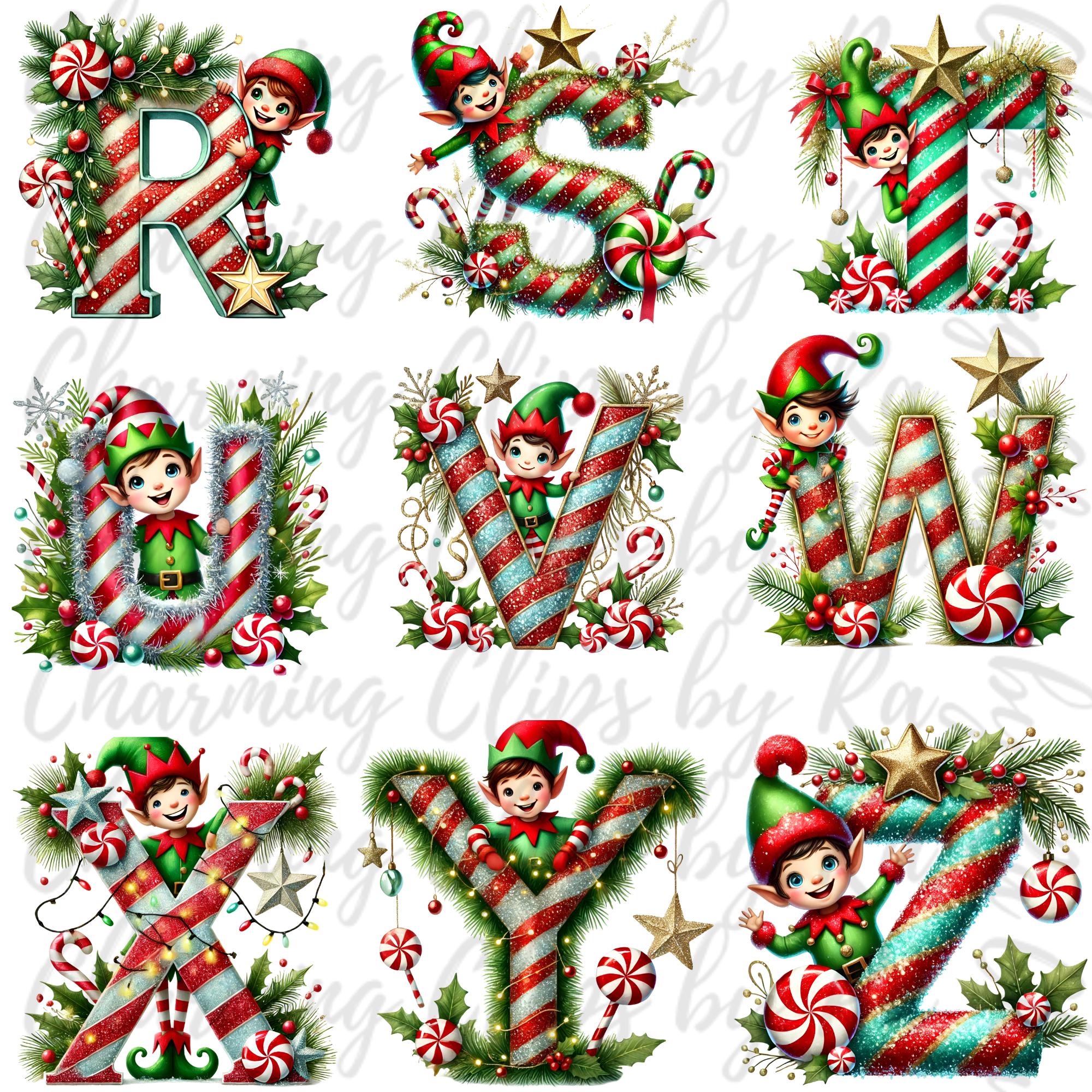 Christmas Alphabet PNG Bundle, Elf Letters PNG, Christmas Letters PNG ...