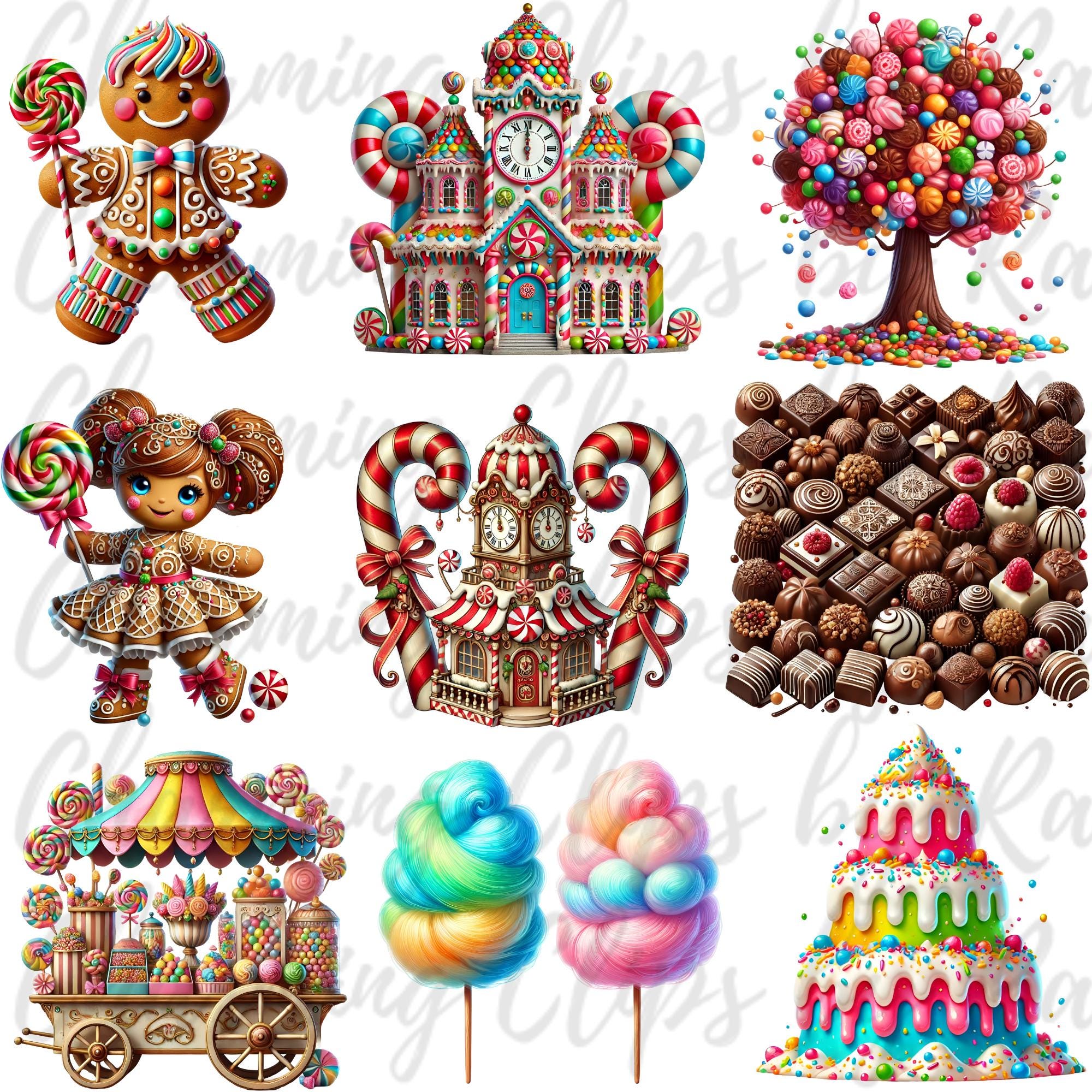 Candyland Clipart, Sweets PNG Bundle, Candy Sublimation, Candy Shop ...