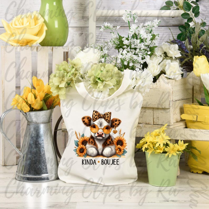 Kinda Boujee Kinda Broke Png, Funny Baby Highland Cow PNG, Funny Mom ...