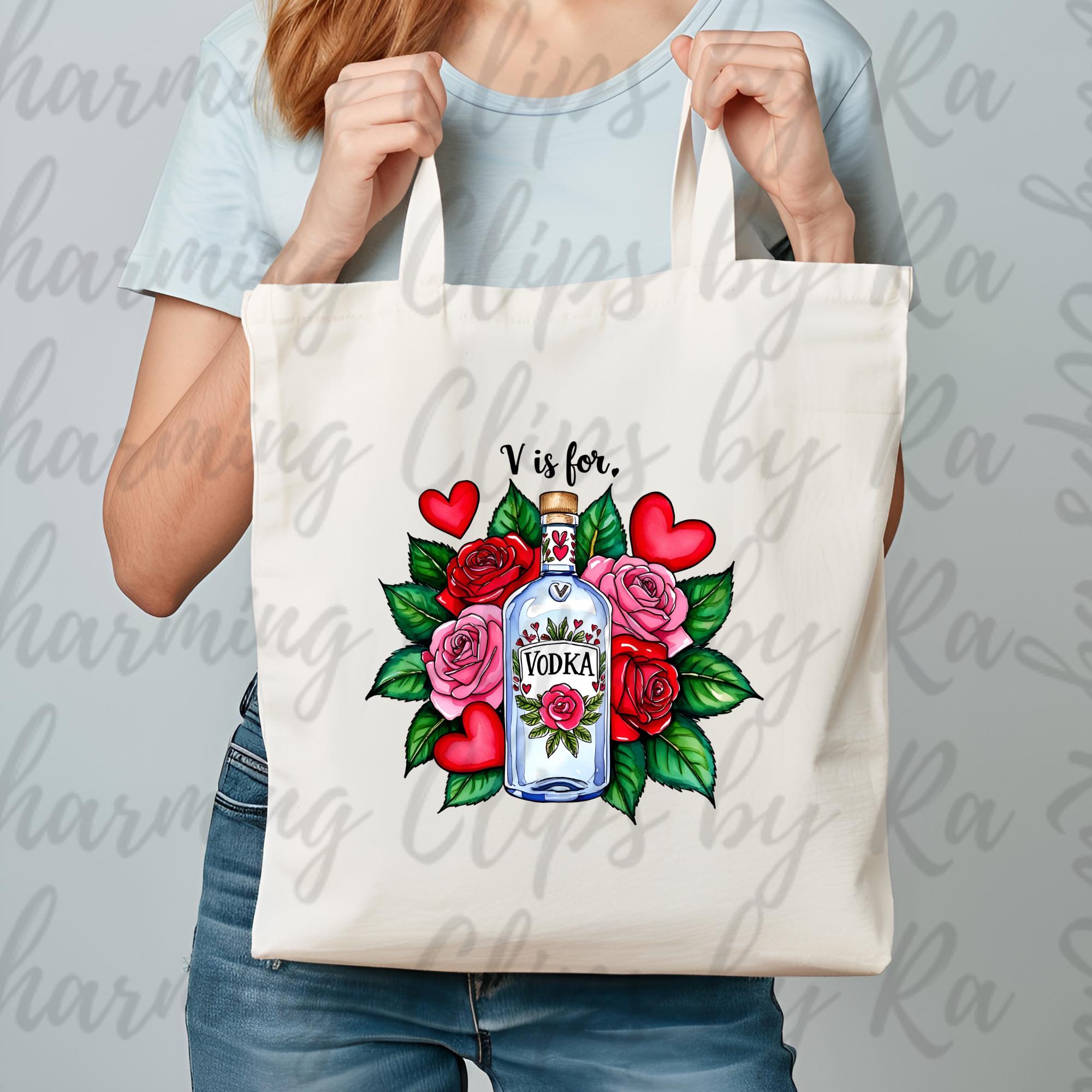 V is for Vodka Anti Valentine Png, Trendy Valentine Png, Funny Drinking ...