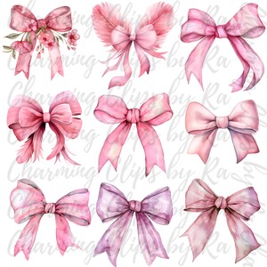 Coquette Bows | Coquette Clipart | Coquette Room Decor | Aesthetic Pink ...