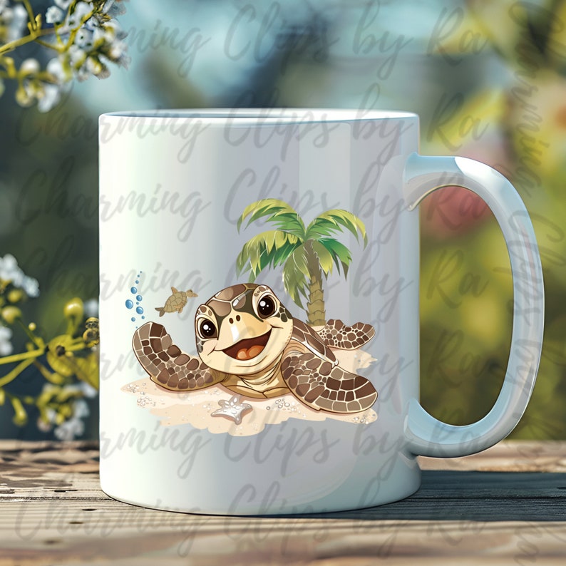 Cute Sea Turtle Clipart Baby Turtle Clipart Cute Undersea Seasonal Clip ...