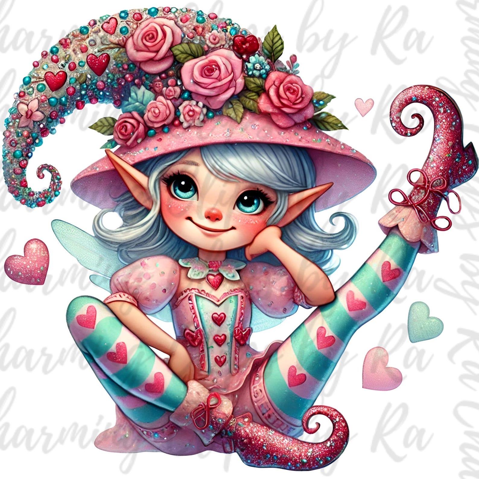 Valentine Elf PNG, Valentine Love Days PNG, Sublimation, Heart ...