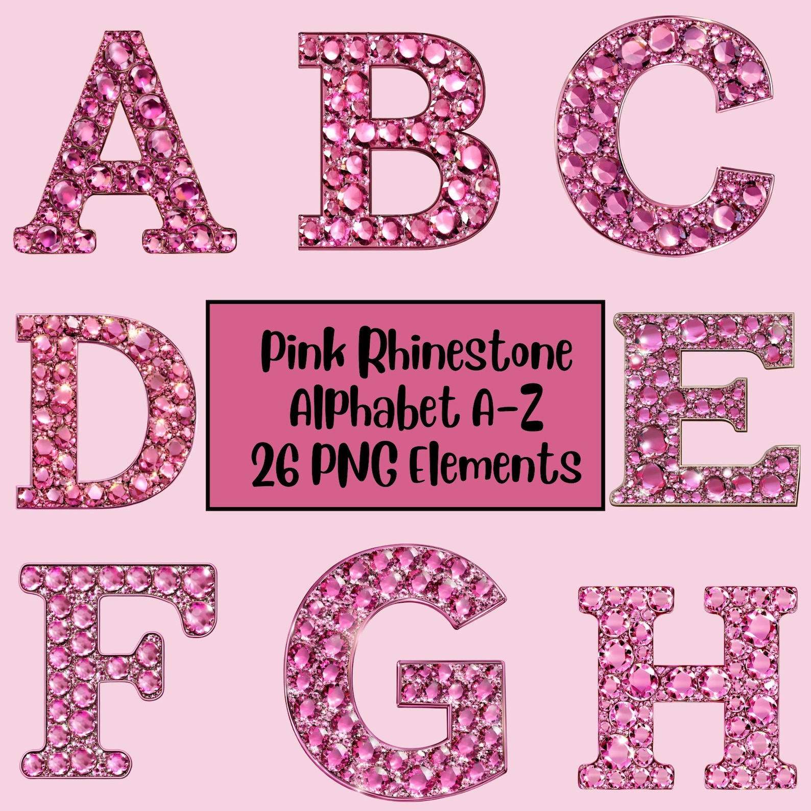 Rhinestone Alphabet PNG, Faux Rhinestone Clipart, Alphabet Clipart ...