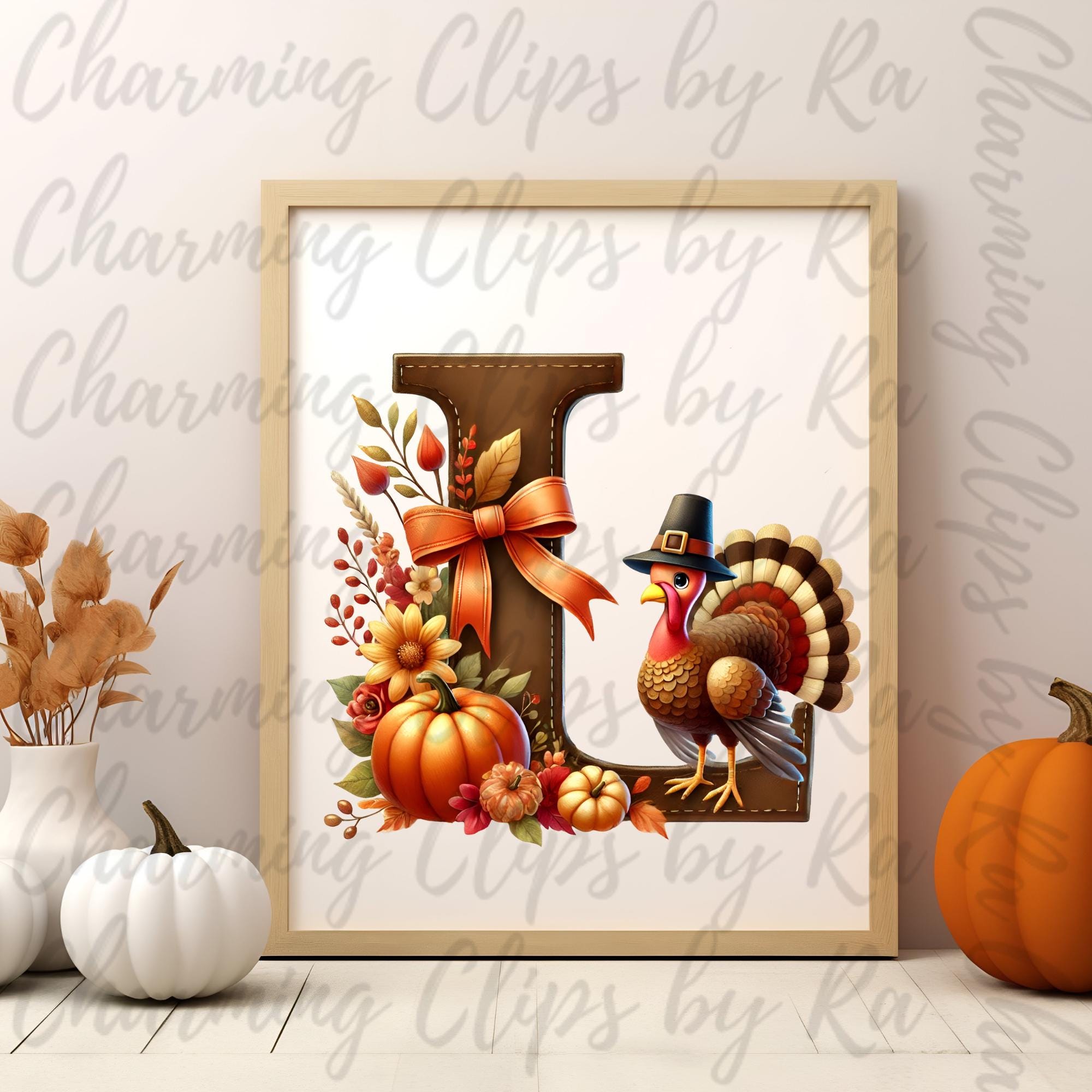 Thanksgiving Alphabet PNG, Turkey Alphabet, Autumn Fall Alphabet ...