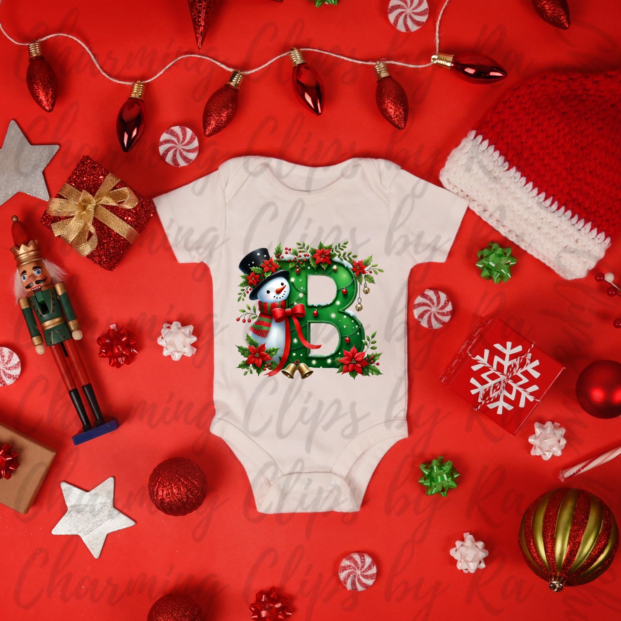 Christmas Alphabet PNG Bundle, Snowman Letters PNG, Christmas Letters ...