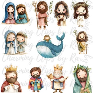 Bible Stories Clipart Bundle, Christianity Clipart, Biblical Characters ...