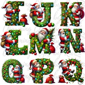 Christmas Alphabet PNG, Santa Letters Clipart, Santa Alphabet ...