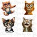 Quirky Cat Clipart | Funny and Cute Cat Clipart| Cute Cat Portraits ...