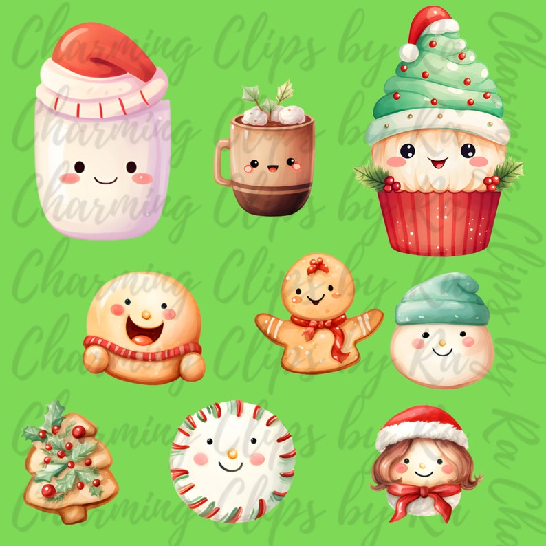 Kawaii Christmas Clipart, Christmas Clipart Cuteness, Christmas Clipart ...