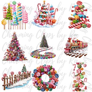 Christmas Candyland Clipart, Sweets PNG Bundle, Candy Sublimation ...