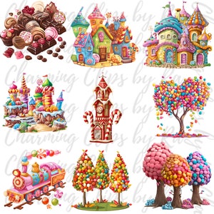 Candyland Clipart, Sweets PNG Bundle, Candy Sublimation, Candy Shop ...