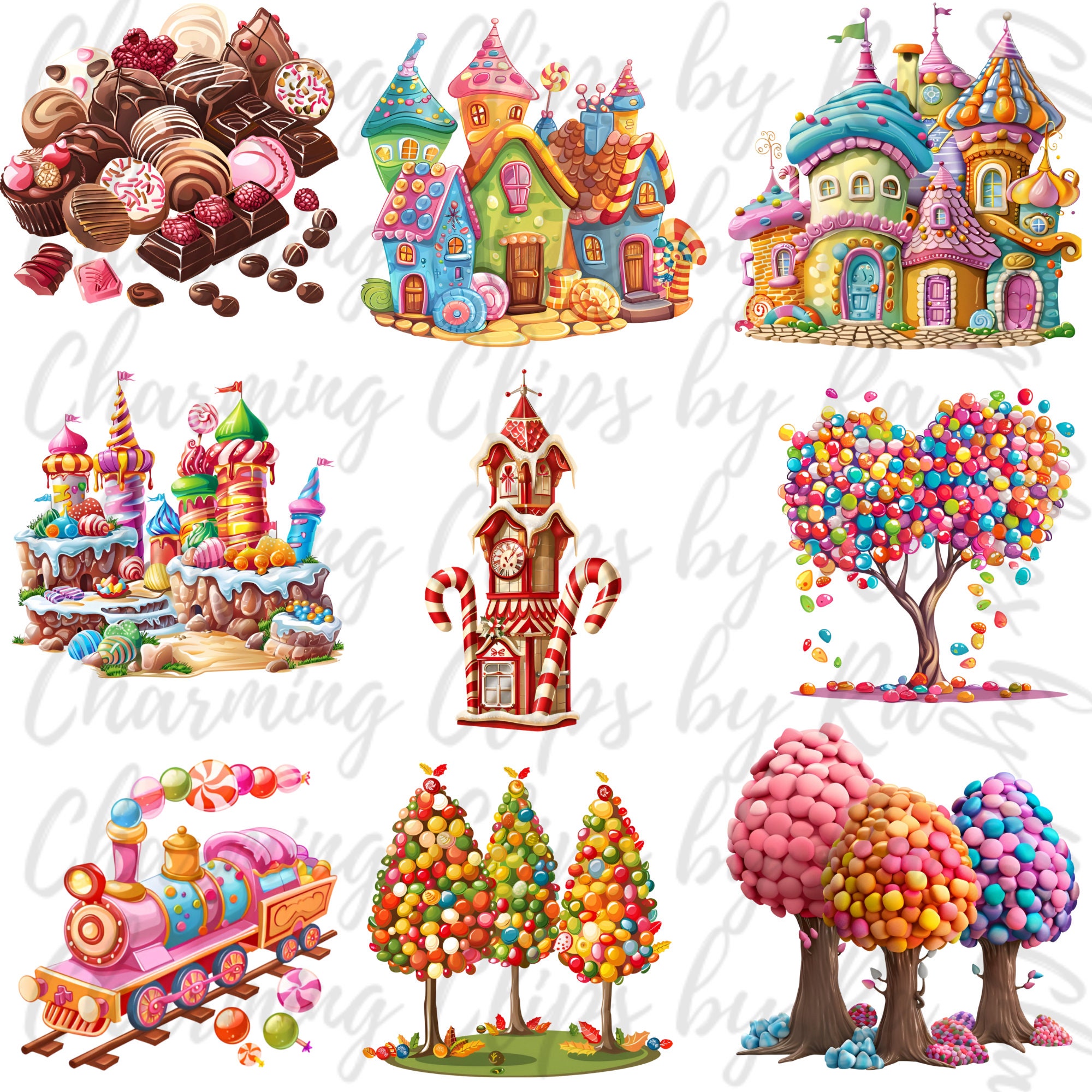 Candyland Clipart, Sweets PNG Bundle, Candy Sublimation, Candy Shop ...