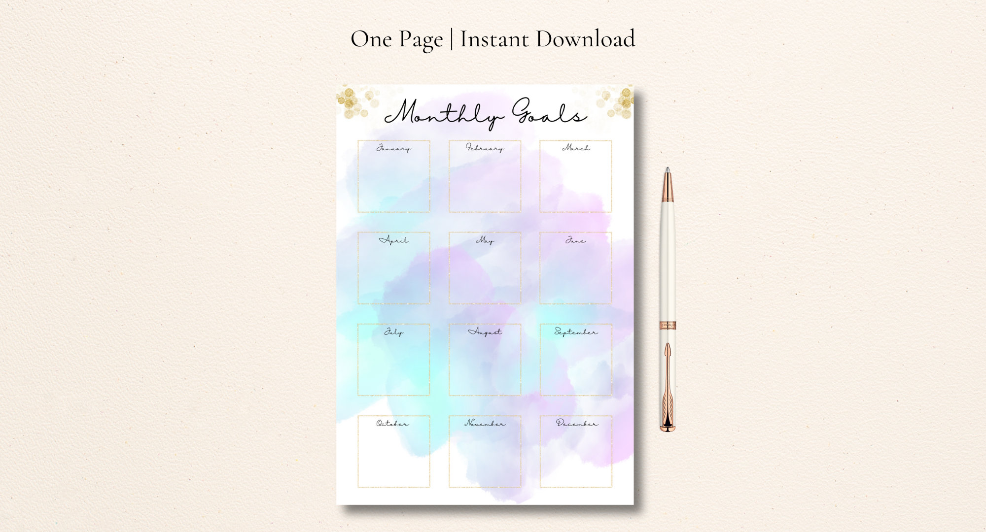 Monthly Goals Printable Poster. Health Goals, Career Goals, Financial ...