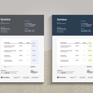 5+ Minimalist Excel Spreadsheet Invoice Template | DIGITAL DOWNLOAD ...