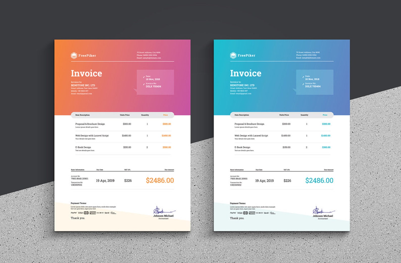 5+ Minimalist Excel Spreadsheet Invoice Template | DIGITAL DOWNLOAD ...