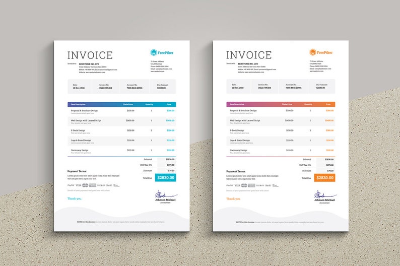 5+ Minimalist Excel Spreadsheet Invoice Template | DIGITAL DOWNLOAD ...
