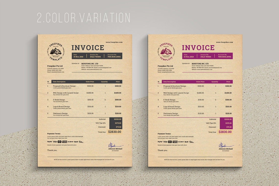 5+ Minimalist Excel Spreadsheet Invoice Template | DIGITAL DOWNLOAD ...