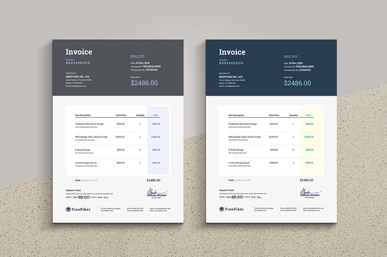 5+ Minimalist Excel Spreadsheet Invoice Template | DIGITAL DOWNLOAD ...