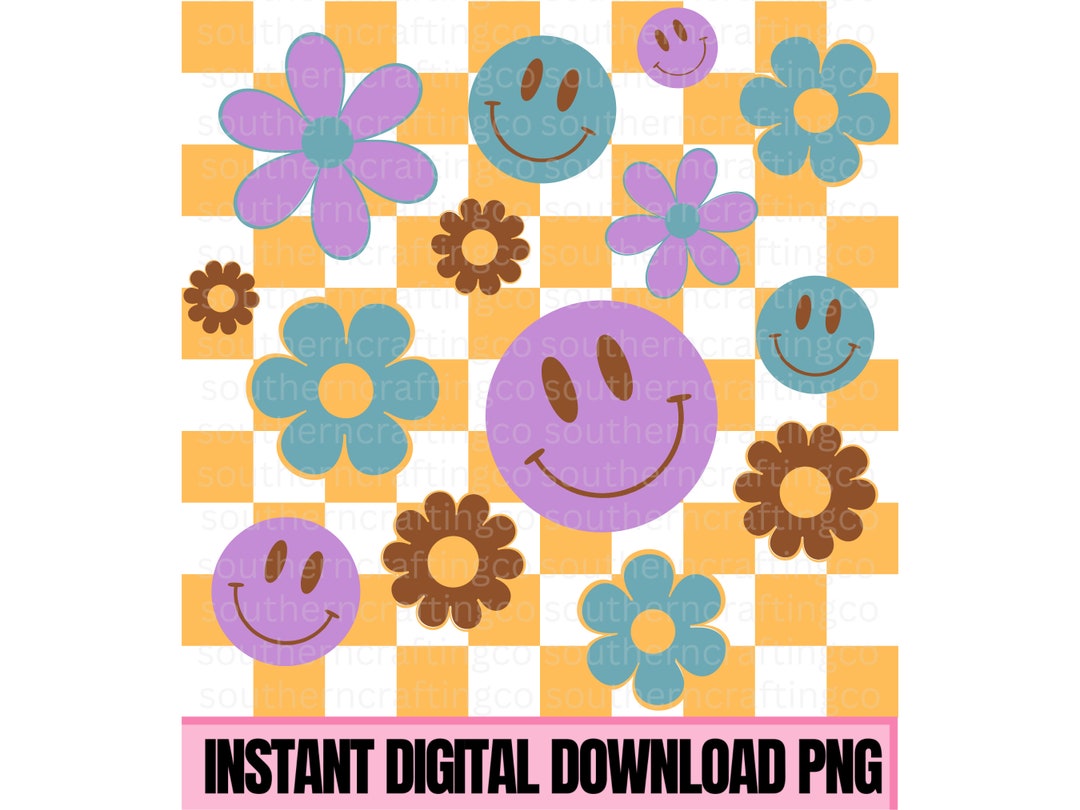 Checker Board Smiley Faces PNG - Etsy