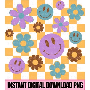 Checker Board Smiley Faces PNG - Etsy