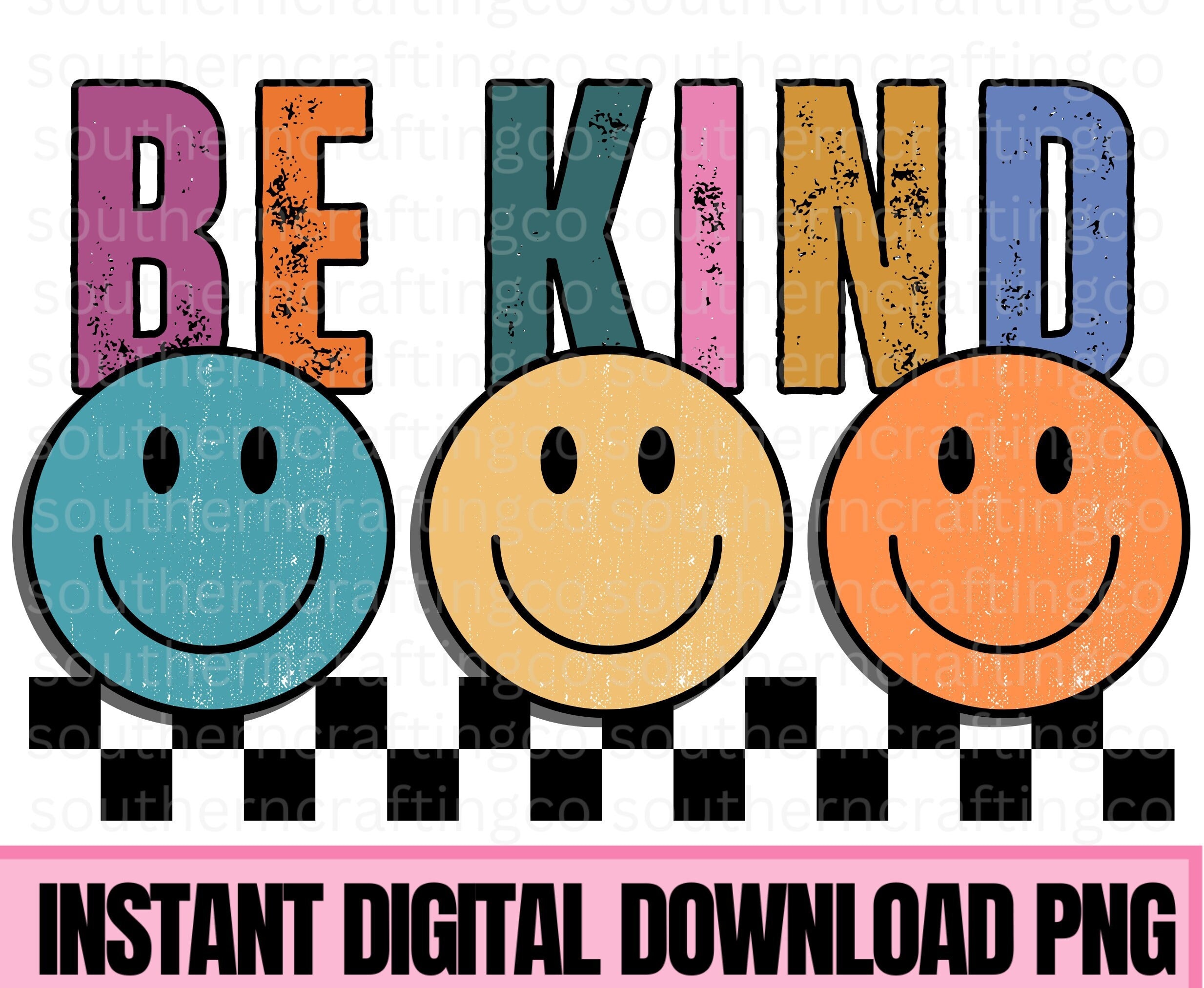 Be Kind Smiley Faces PNG - Etsy