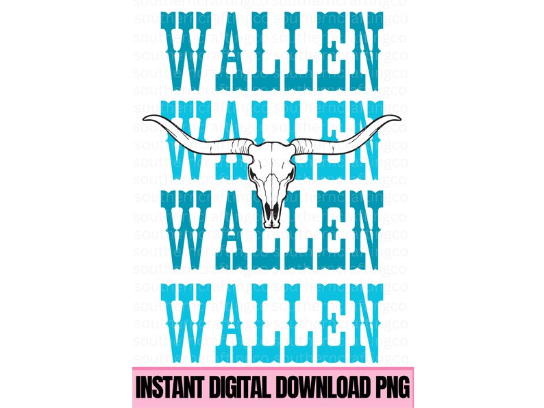 Morgan Wallen Bull Skull PNG - Etsy