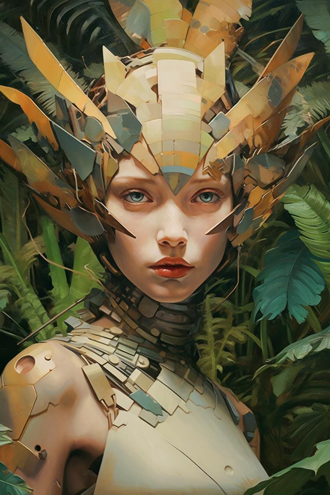 Ägis Seraphine - Cybernetic Warrior Girl in Nature, Sci-fi Art Print ...