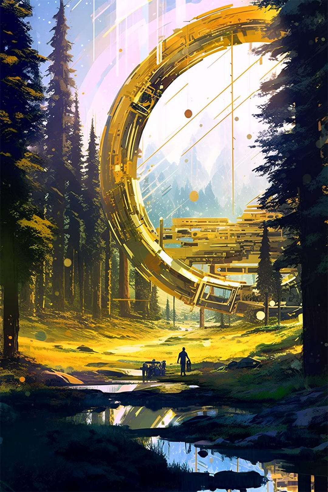 Sylvaring - Futuristic Nature Art Print, Modern Forest Art Print for ...