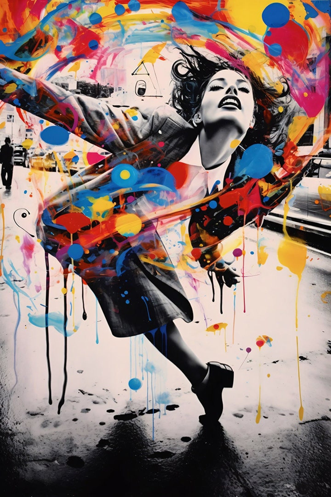 Huecollapse Study Alpha#281 - Urban Art Print, Abstract Paint Splashes ...