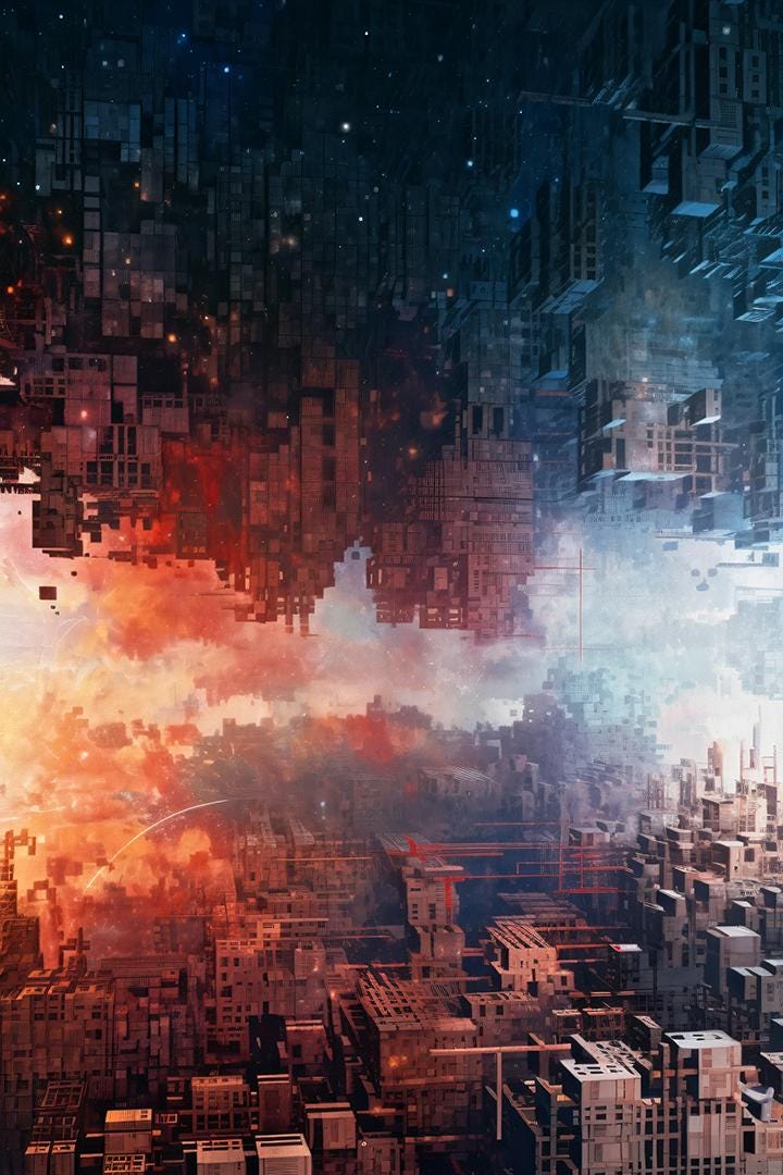 The Skyrings' Orbit - Urban Sci-fi Poster, Futuristic Architecture and ...