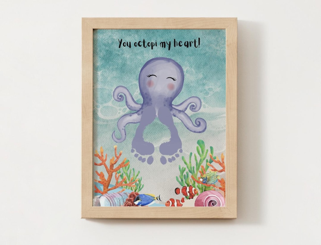 You "octopi" My Heart Hand/footprint Craft Template - Etsy