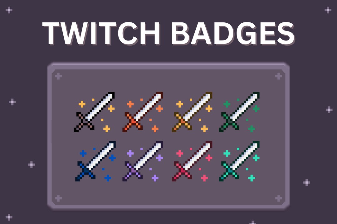 SWORD Subscriber & Bit Badges/emotes for Twitch Youtube or - Etsy