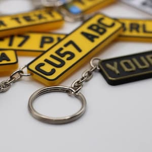 Personalised 4D Number Plate Keyring – Custom Car Registration Keychain ...
