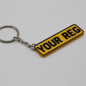 Personalised 4D Number Plate Keyring – Custom Car Registration Keychain ...