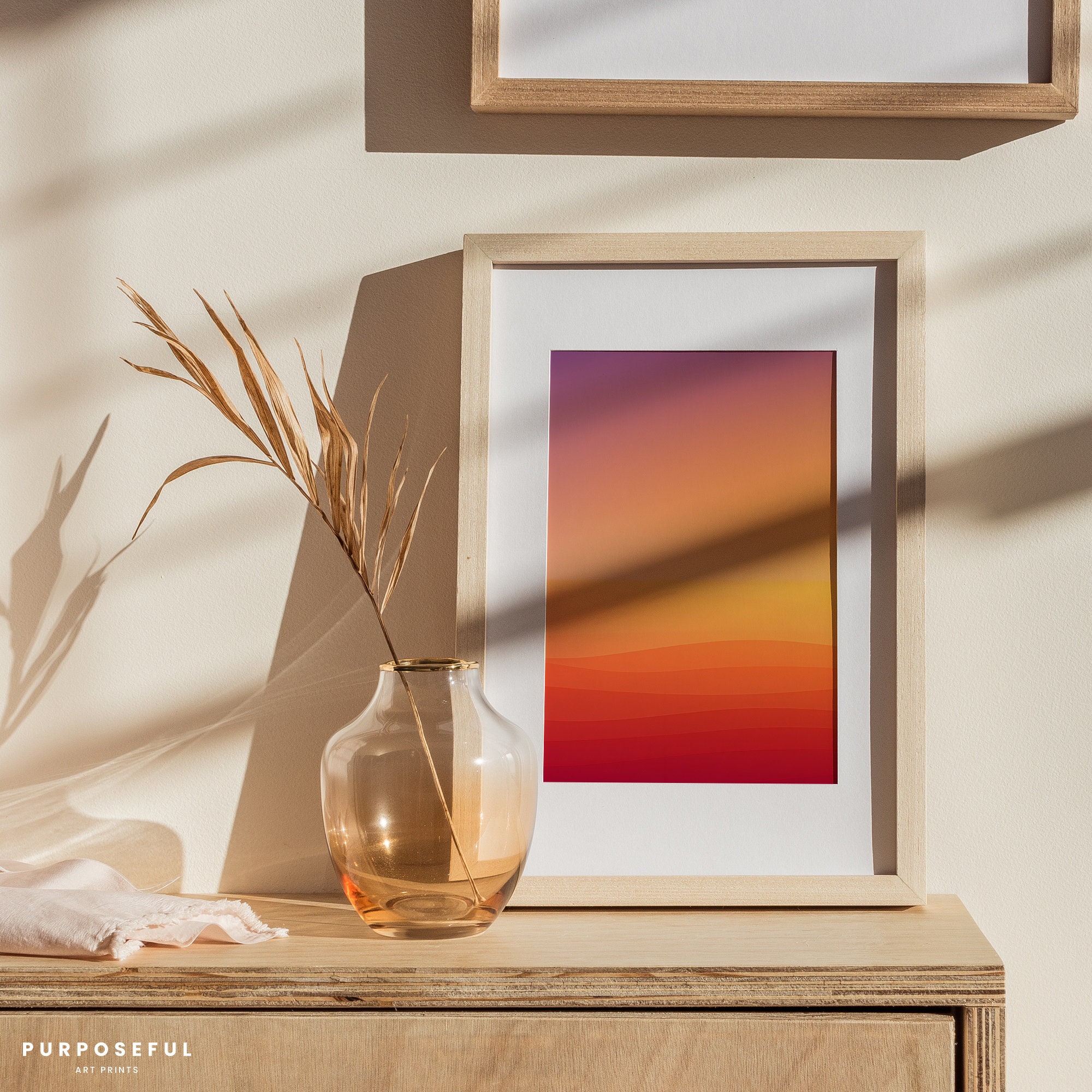 Abstract Red and Orange Sunset Printable Art Landscape - Etsy